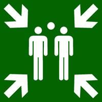 Verzamelpunt pictogramsticker ITM Interma