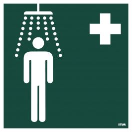 Nooddouche pictogramsticker ITM Interma